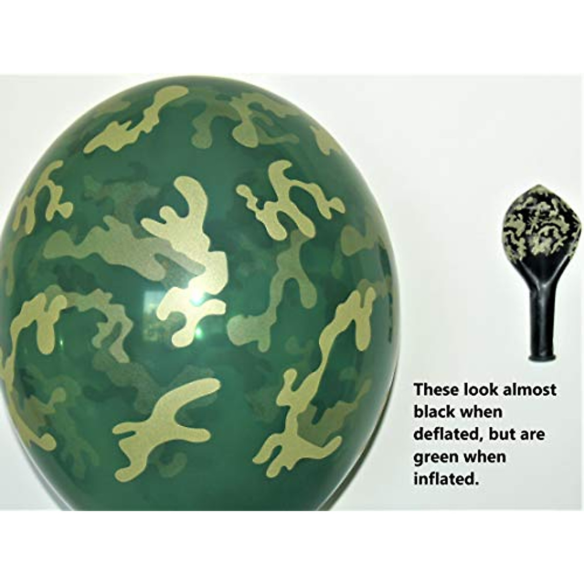 Camouflage Balloons. 24 per Pack. High Grade Latex 12 Inch Size. Perfect for Outdoors Themed, Hunting, or Military Celebration or Party.