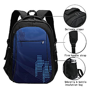School Backpack Large Capacity Leisure Travel Backpack With The USB Charging Port(Rhythm)