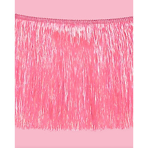 xo, Fetti Pink Iridescent Fringe Banner - 5 Ft. | Bachelorette Party Decorations, Birthday Party Decor, 21st Bday Decor, HBD, Photo Booth Banner Backdrop