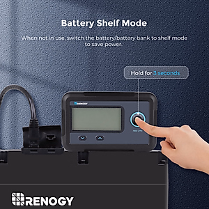 Renogy Monitoring Screen for Smart Lithium Battery Series,Black