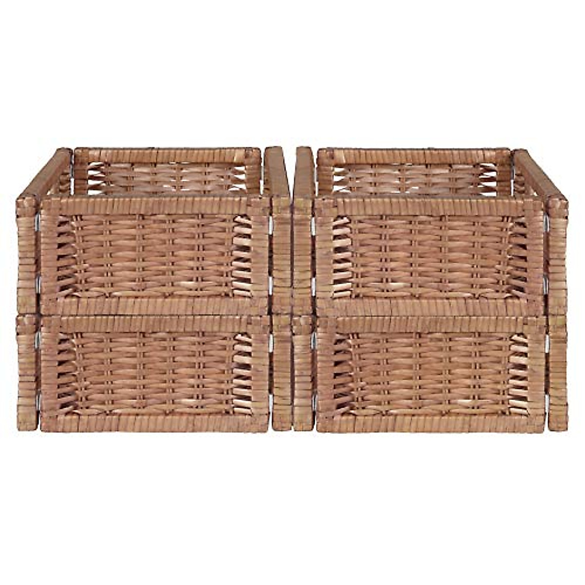Niche Cubo Set of 4 Half-Size Foldable Wicker Storage Basket- Natural