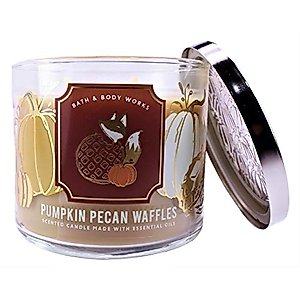 White Barn Bath and Body Works Pumpkin Pecan Waffles 3 Wick Scented Candle 14.5 Ounce