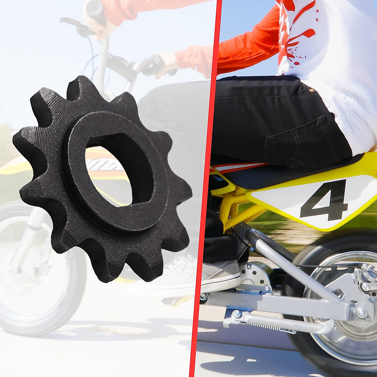 KAMIER 11T Teeth 25H Chain Motor Sprocket with Master Links Replacement for Razor MX650 MX500 SX500 Mcgrath RSF650 Dirt Rocket Bike Kids Electric Scooter Mini Bike Go Kart Cart MY1020 DC Motor Parts