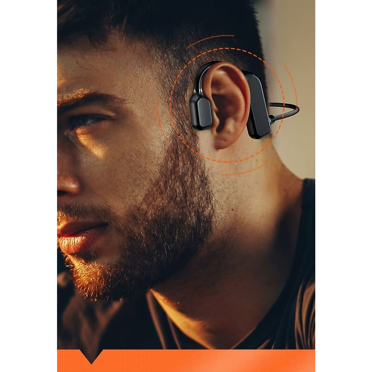 Wireless Open-Ear Bone Conduction Headphones for Kids, Sports, Outdoor Activities, Children, Built-in Microphone, Sweat Splash Proof Ear-Care Headsets Hearing Protection for School Tablet