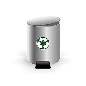 Vinyl Round Recycle Sticker Green Recycle Bin Decal Stickers 3" 4 Pack Trash Can Indoor Outdoor Home Office