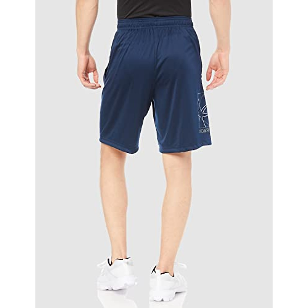 Under Armour Men's Tech Boxed Logo Shorts, Academy (408)/Quirky Lime, Large