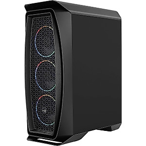 Gaming PC Case Mid-Tower Chassis by AeroCool, AeroOne Eclipse Black, Tempered Glass Panel, 4X RGB Fans, 2X USB 3.0, ATX Desktop Case