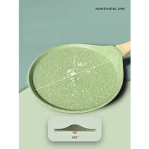 LI-GELISI Double-Sided Non-Stick Nonstick Crepe Pan, Swiss Granite Coating Dosa Pan Pancake Flat Skillet Tawa Griddle PFOA & PTFEs Free Coating (7.1 inch Apple Green)