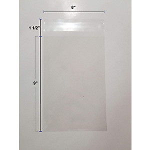 UNIQUEPACKING 100 Pcs 6x9 Clear Resealable Cello Cellophane 6" x 9" Bags Good for Bakery Candle Soap Cookie