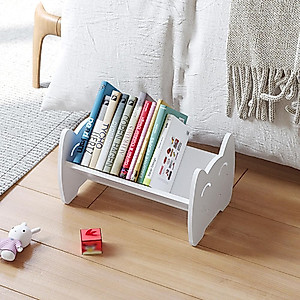 Hggzeg Kids Bookcase Small Desktop Children Bookshelf Storage Display Rack, White Book Organizer for Kids Room (White)