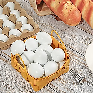 SallyFashion 48 Pcs White Wooden Eggs Fake Eggs Easter Eggs for Children DIY Game,Kitchen Craft Adornment,Toy Foods