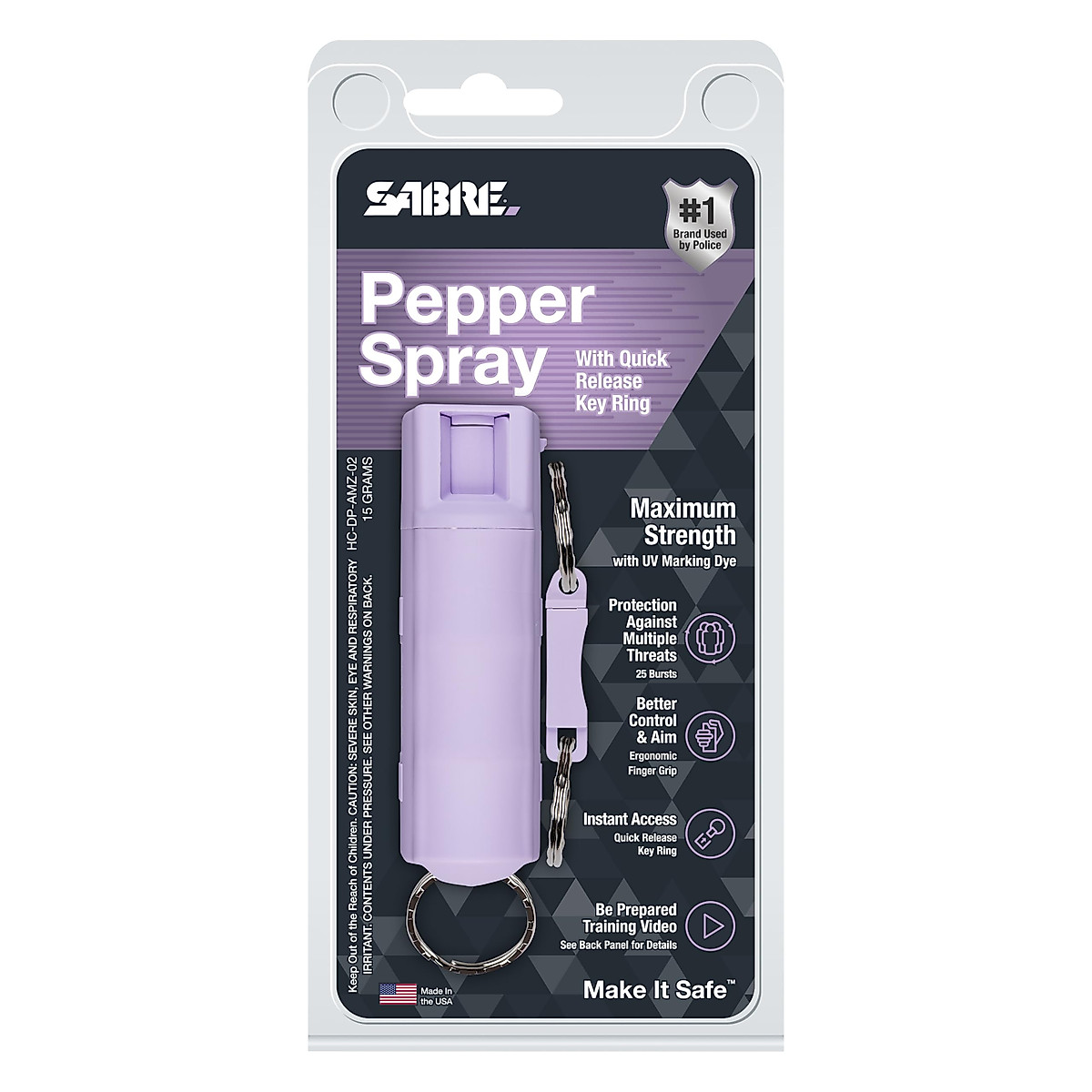 SABRE Personal Safety Kit with Pepper Spray and 2-in-1 Personal Alarm with LED Light, 0.54 fl oz, 25 Bursts,130dB Alarm, Audible Up to 1,250 Feet