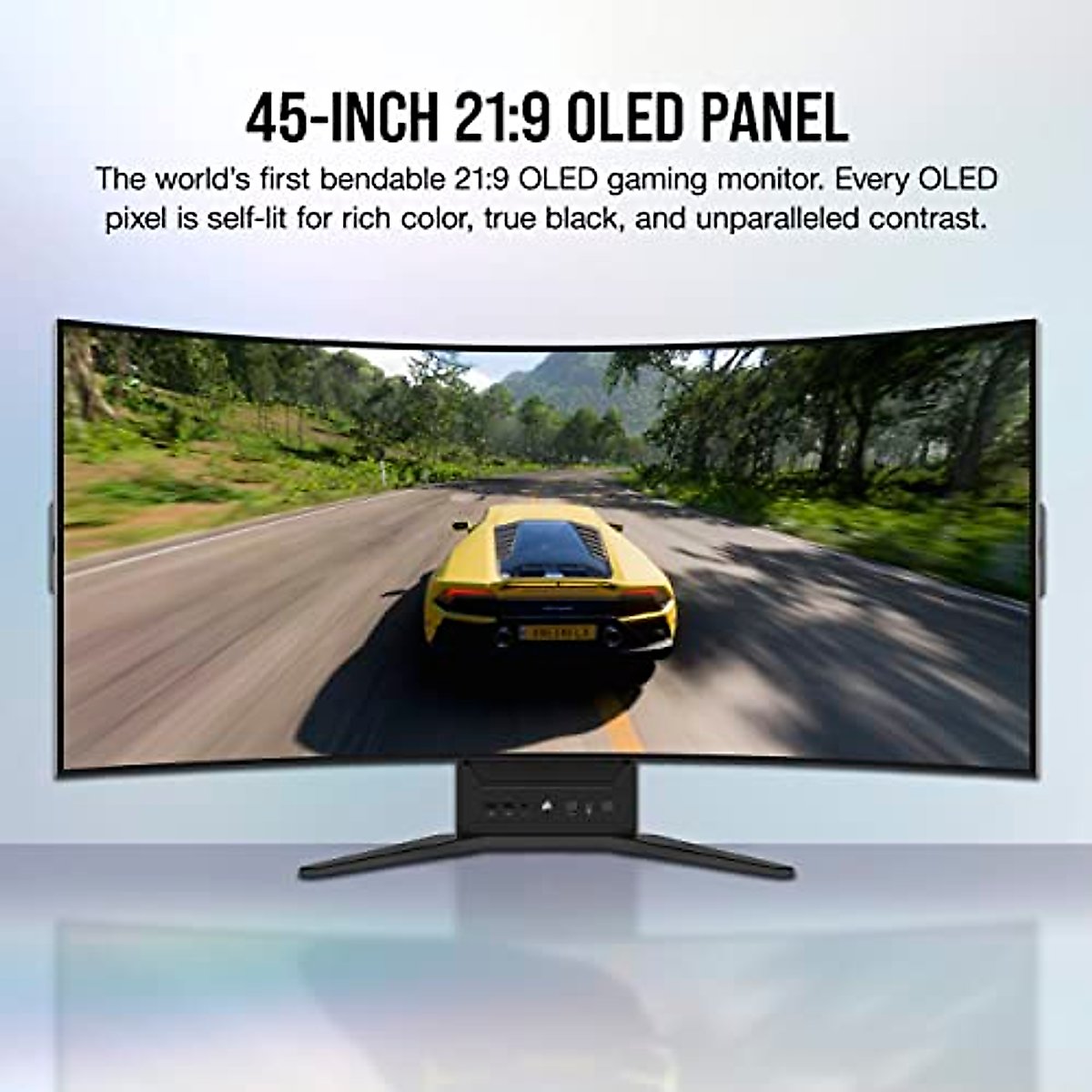 Corsair XENEON Flex 45WQHD240 Gaming Monitor - 45-Inch OLED WQHD (3440 x 1440) Bendable Display, 240Hz Refresh Rate, 0.03ms GtG Response Time, NVIDIA® G-SYNC Compatible, AMD FreeSync™ Premium - Black