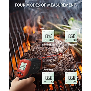 Wintact Digital Infrared Thermometer -58 to 1022℉ (-50 to 550℃) Non-Contact Laser Temperature Gun Measuring Surface for Kitchen Cooking Food Fluid BBQ Frying Meat