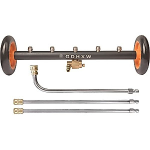GDHXW Dual-Function 5 Nozzles Undercarriage Cleaner Undercarriage Washer Water Broom 3 Extension rod MAX 5000PSI Large 18 IN