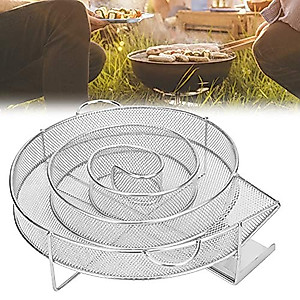 TOPINCN Cold Smoke Generator for BBQ Grill Round Food Grade Stainless Steel BBQ Salmon Meat Burn Smoker Generator