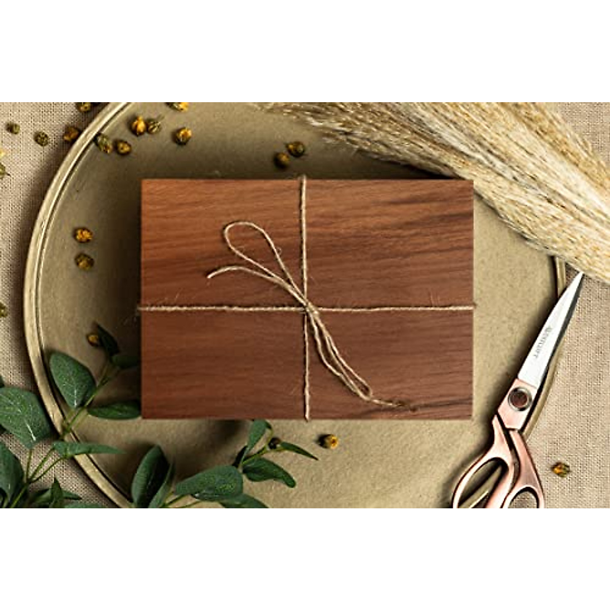 Wooden Box with Hinged Lid - Large Wood Storage Box with Magnetic Lid - Rectangle Wooden Storage Box - Brown keepsake Box- Decorative Wood Box with lids - Stash Boxes - Walnut Finish