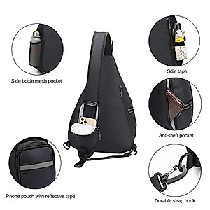 Shaelyka Lightweight Black Crossbody Bags for Men and Women, Medium Sling Bag