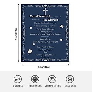LekinGift Confirmation Gifts for Teenage Boys Girls, Confirmation Gifts for Catholics Blanket 60"X50", Confirmation Gifts Presents for Teen Girls Boys, Confirmation Gifts Decorations Present