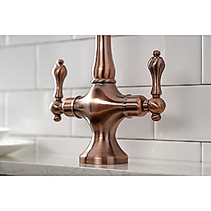 Kingston Brass KS177ALBSAC Heritage Kitchen Faucet, Antique Copper