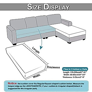 Rosnek Couch Cushion Covers Stretch for Individual Sofa Cushion,Soft Velvet U Shaped Sectional Couch Covers Sofa Slipcover for Seat Cushion Replacement,Large
