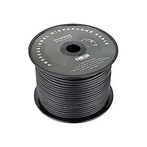 Sewell Silverback Screamer Bulk XLR Cable, 300 ft. Spool, Pure Copper, OFC, Flexible, Spiral Braided Shielding SW-30632, Black