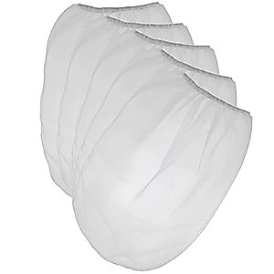 Pack of 25 Paint Strainer White Fine Mesh Disposable Bag Filters with Elastic Top Opening - 5 Gallon Bucket Size for Use with Paint Guns and Sprayers - by Golden Coast Unlimited
