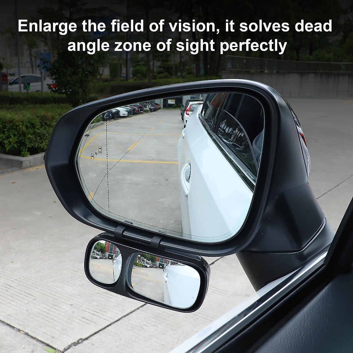 LivTee Blind Spot Mirror, Double Adjustable Mounted Blindspot Mirror HD Glass Wide Angle View, Side Rearview Mirror Universal, Left