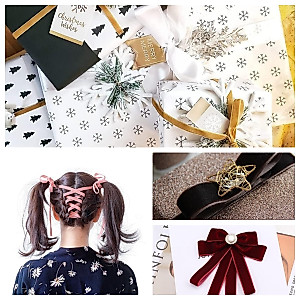 Abbaoww 11 Yards Vintage Burgundy Velvet Ribbon 5/8 Inch Single Face Velvet Ribbon for Gift Wrapping Wedding Decoration DIY Project