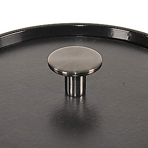 Ambiente SIXS24MO101 Six O'Clock Black Enamel Cast Iron Casserole and Lid, 24 cm