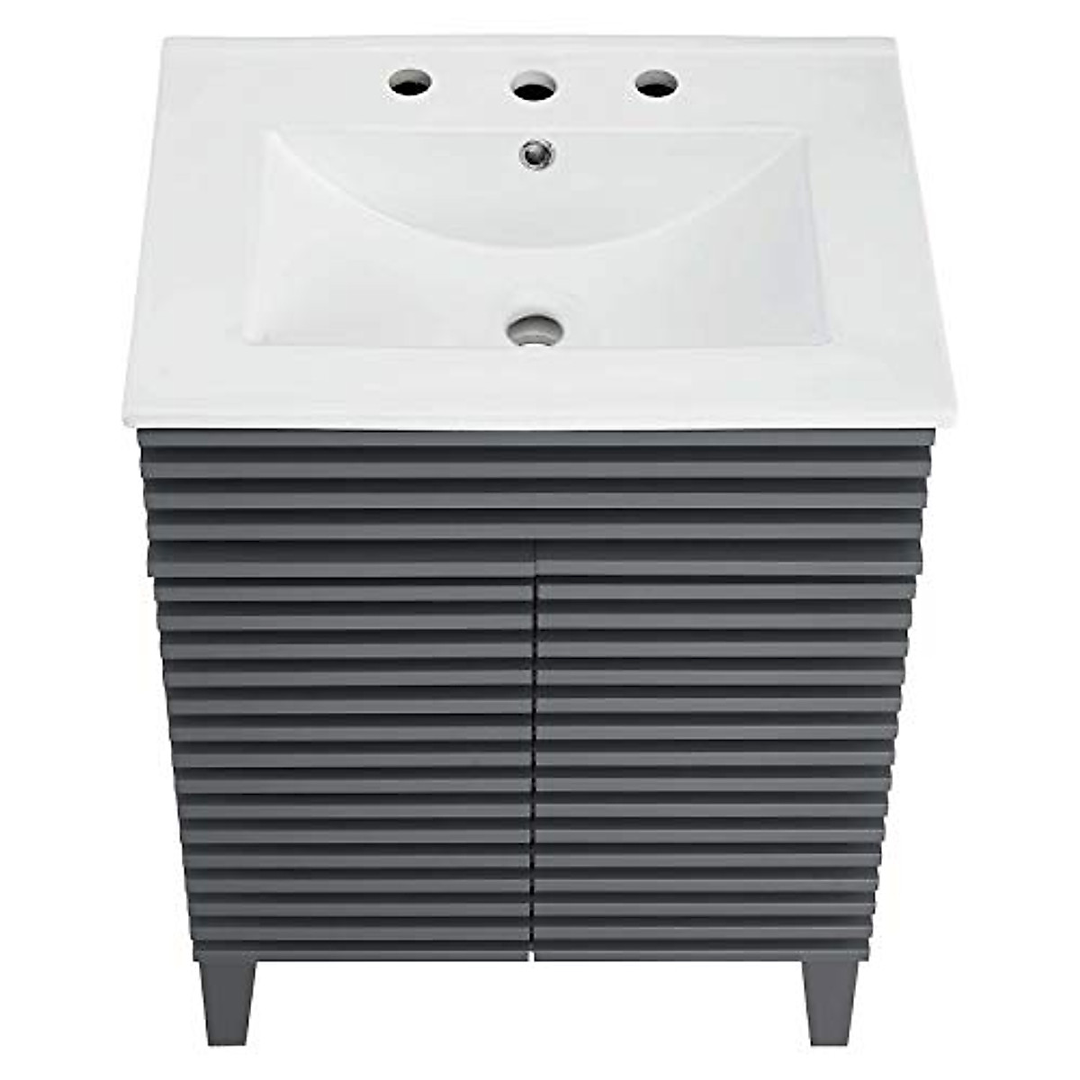 Modway Render Vanity with Sink-Floor, 24 Inch, Gray White