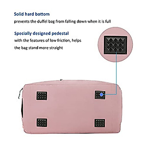 MarsBro Water Resistant Sports Gym Travel Weekender Duffel Bag with Shoe Compartment Black/Rose One_Size