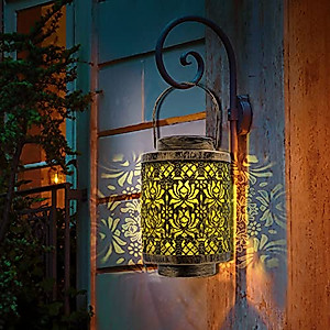 2 Pack Solar Lanterns Outdoor Waterproof, TYNLED Metal Solar Lantern Hanging Solar Outdoor Lanterns Solar Powered Outdoor Lanterns for Garden Patio Pathway Yard Porch