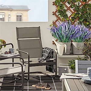 LZXD 12 Bundles Artificial Lavender Flowers,Flocked Plastic Lavender Bundle,Fake Grasses Plants for Indoor Outdoor Home Kitchen Office Table Decoration Garden Porch Window Box Decorating