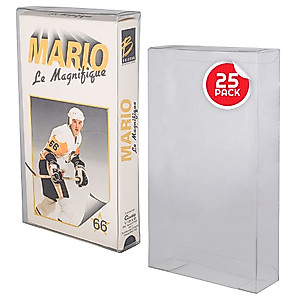 EVORETRO VHS Cassette Tape Plastic Protective Case - [25 Pack] - Clear Archival Grade Material, Display Your Favorite Retro Movies Collection Like Star Wars, Disney Classics, Jurassic Park and More