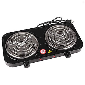 Boshen Portable Electric Double Coil Burners Countertop Hot Plate Home Outdoor Automatic Temperature Control