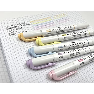 Zebra Pen Mildliner Double Ended Highlighter Set, Chisel and Bullet Point Tips, Assorted Neutral and Gentle Ink Colors, 10-Pack (78701)
