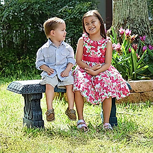 Arcadia Garden Products BE01 Fiberclay Garden, Outdoor Bench, Patio Seating for Front Porch Park Outside Furniture Decor, Brushed Teal