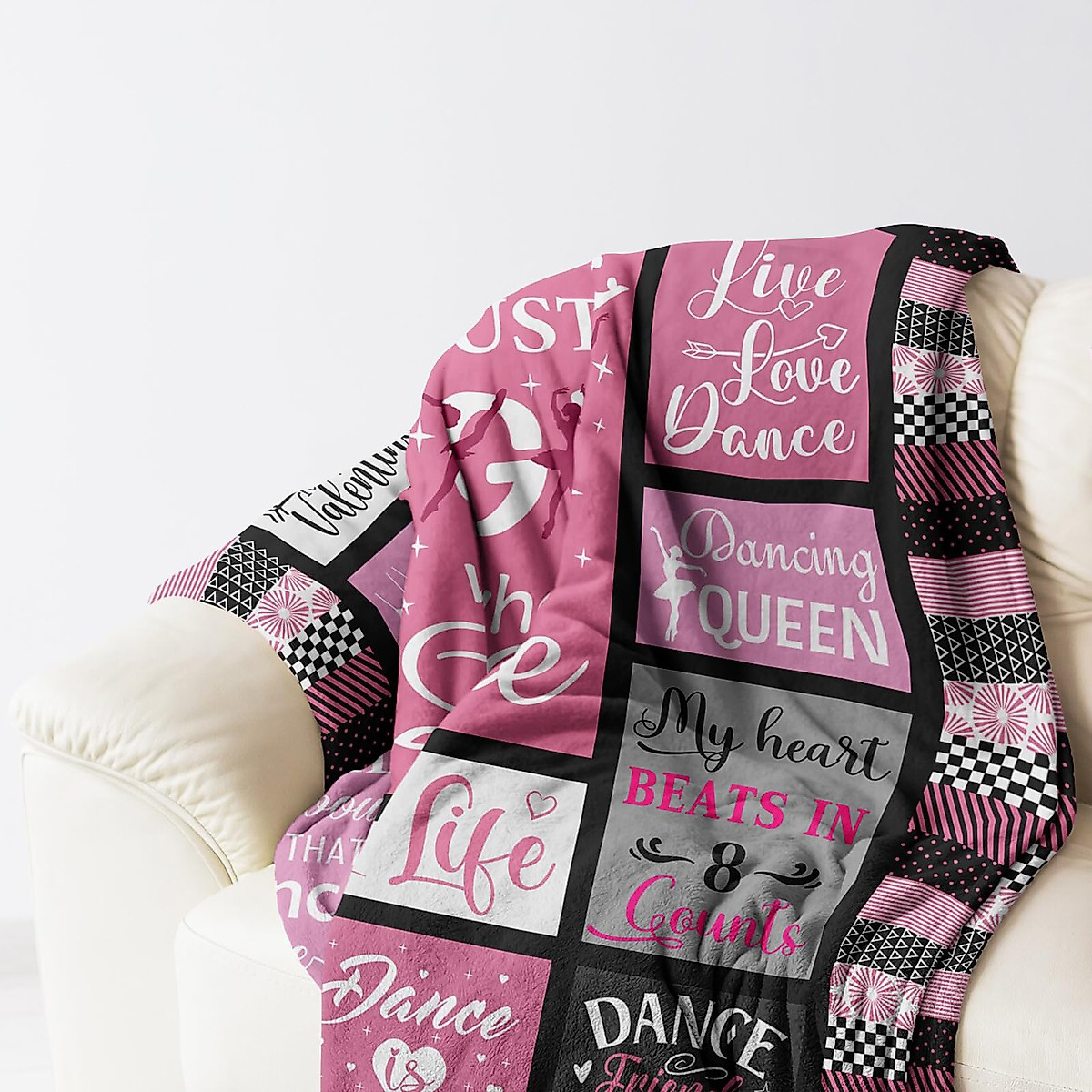 Mcurore Dance Gifts, Dance Recital Gifts for Girls, Dancer Gifts for Girls Teens, Ballet Gifts for Her, Dance Gifts for Teacher, Ballerina Gifts, Gifts for Dancers, Dance Stuff Dancing Blanket 60"x50"