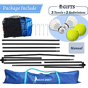 Portable Mini Badminton Volleyball Sets for Outdoor Backyards with Net Best Kids Men Volleyball Badminton Net Outdoor Beach Lawn Tennis Practice Court Net for Driveway