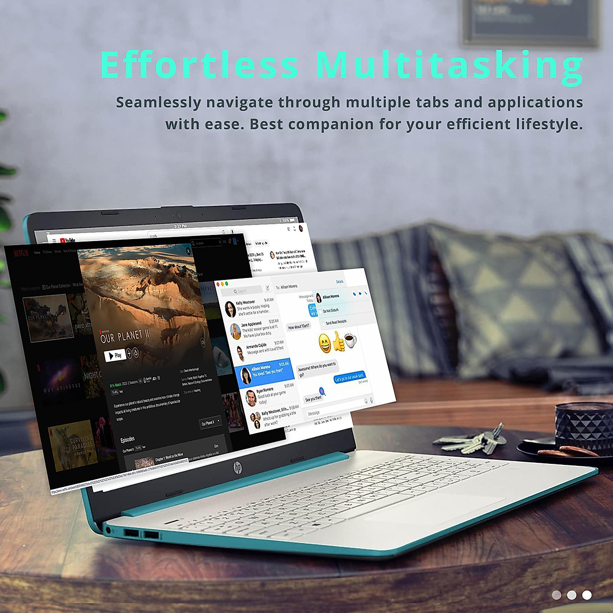 HP 15.6" FHD Laptop, AMD Ryzen 5-5500U Processor, AMD Radeon Graphics, 16GB RAM, 512GB PCIe SSD, HD Webcam, Bluetooth, Wi-fi, Win 11, Blue, 32GB Hotface USB Card