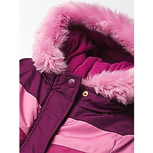 OshKosh B'Gosh baby girls Ski Jacket and Snowbib Outfit Set Snowsuit, Burgundy/Pink, 12 Months US