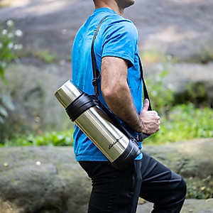 EDDIE BAUER Everest Stainless Steel Water Bottle for Men & Women - Double Wall Vacuum Insulated Water Jug 84oz BPA Free Water Flask with Handle - Everyday Water Drinking Use Hiking Camping - Black