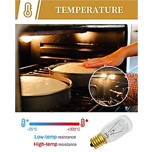 Light Bulb for Whirlpool Microwave - Microwave Light Bulb Fits for Whirlpool Maytag GE Amana Over The Range Hood Microwave, Dimmable with 125V 40W E17 Base, Kitchen Night Light