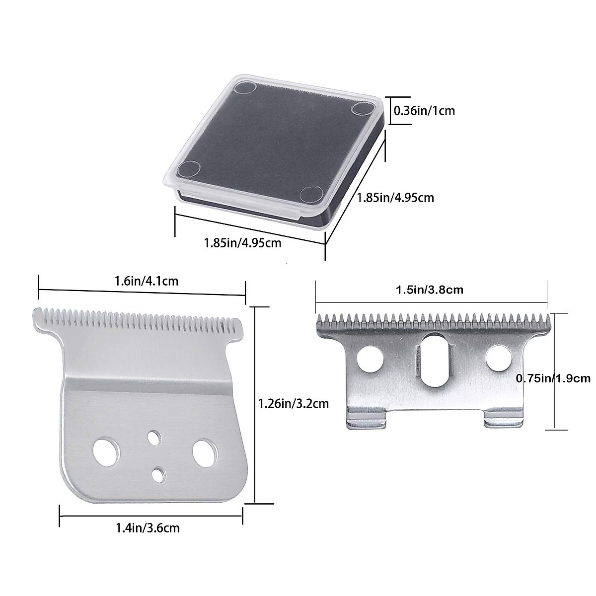 04521 T-Outliner Replacement Blade kit for Compatible with Andis Deep Tooth T-Outliner Carbon Steel Trimmer for Model GTO/GO/SL and SLS Hair/Beard Trimmers with Barber Blade Sponge(2 Set)