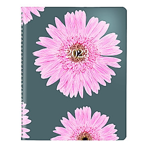 Brownline 2023 Pink Essential Monthly Planner, 14 Months, December 2022 to January 2024, Twin-Wire Binding, 8.875" x 7.125", Pink Daisy (CB1200G.05-23)