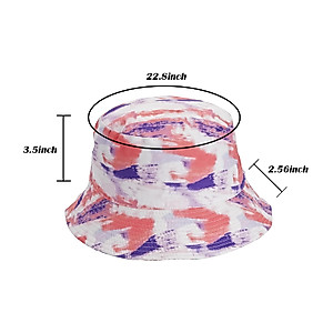 LONULAIN Reversible Bucket Hat for Women Men, Unisex Print Double-Side Wearable Summer Sun Protection Fisherman Hat/Beach Cap
