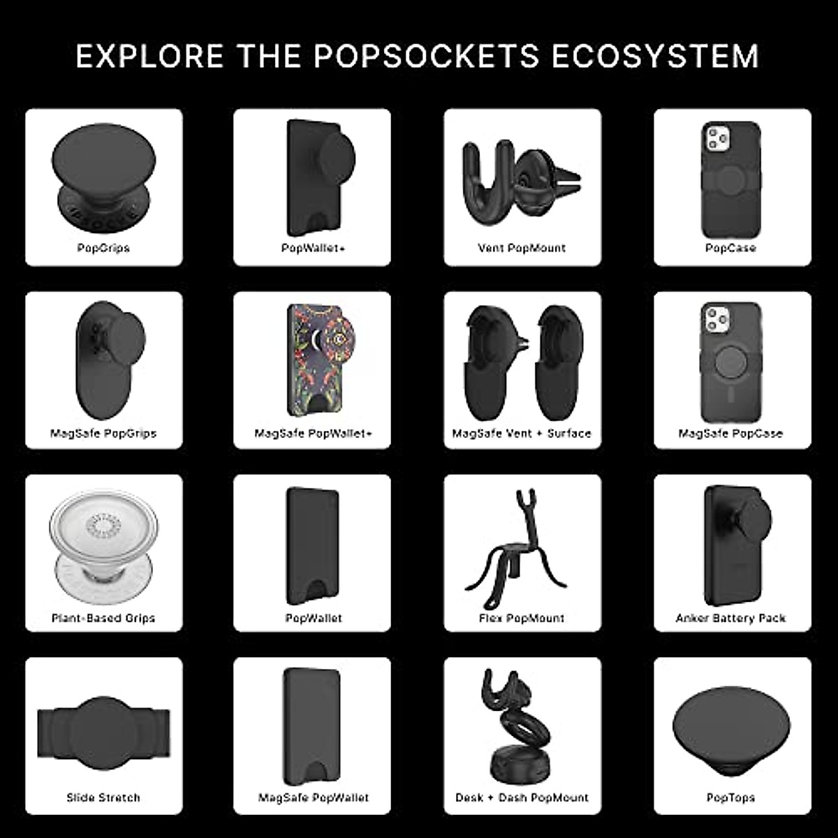 PopSockets: Phone Wallet with Expanding Grip, Phone Card Holder, Wireless Charging Compatible, Wallet for MagSafe - Floral Bohemian