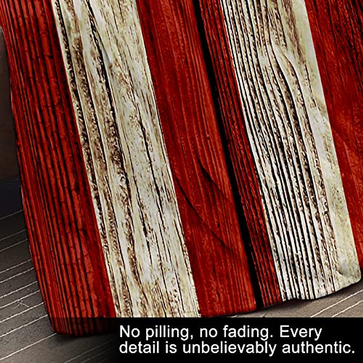 Reunbmq Super Soft Flannel Fleece Throw Blanket, Lightweight Sherpa Blankets Comfortable Bed Throws 3D Printed Blanket for Couch/Chair/Sofa/Bed/Dorm/Bedroom/Home (Wood Plank American Us Flag)