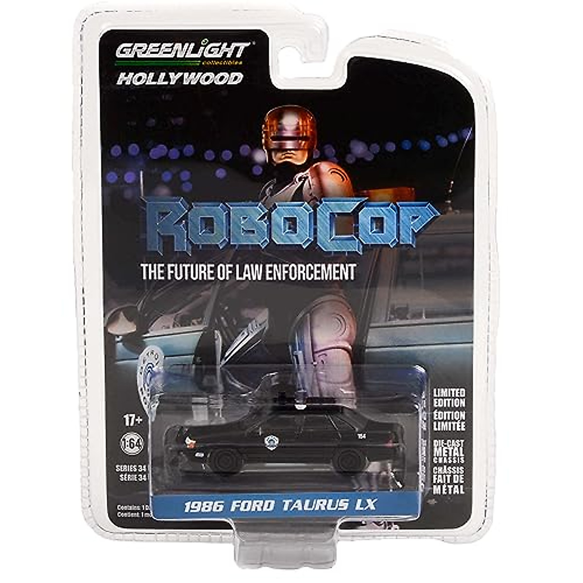 Greenlight 1:64 Hollywood Series 34 - Robocop (1987) - 1986 Taurus LX - Detroit Metro West Police 44940-D [Shipping from Canada]